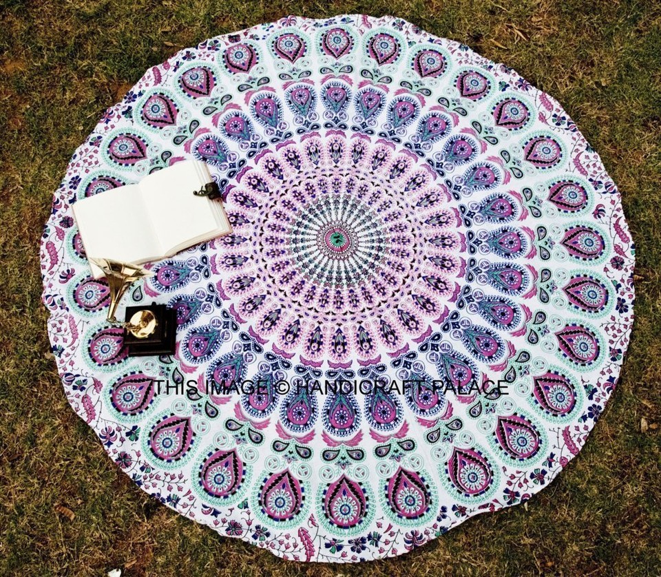 Round Mandala Indian Bohemian mandala Tapestry Beach Picnic Throw ...