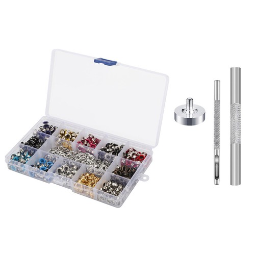 600 Set Leather Clothes Copper Grommets Eyelet Snap Fasteners Kit ...