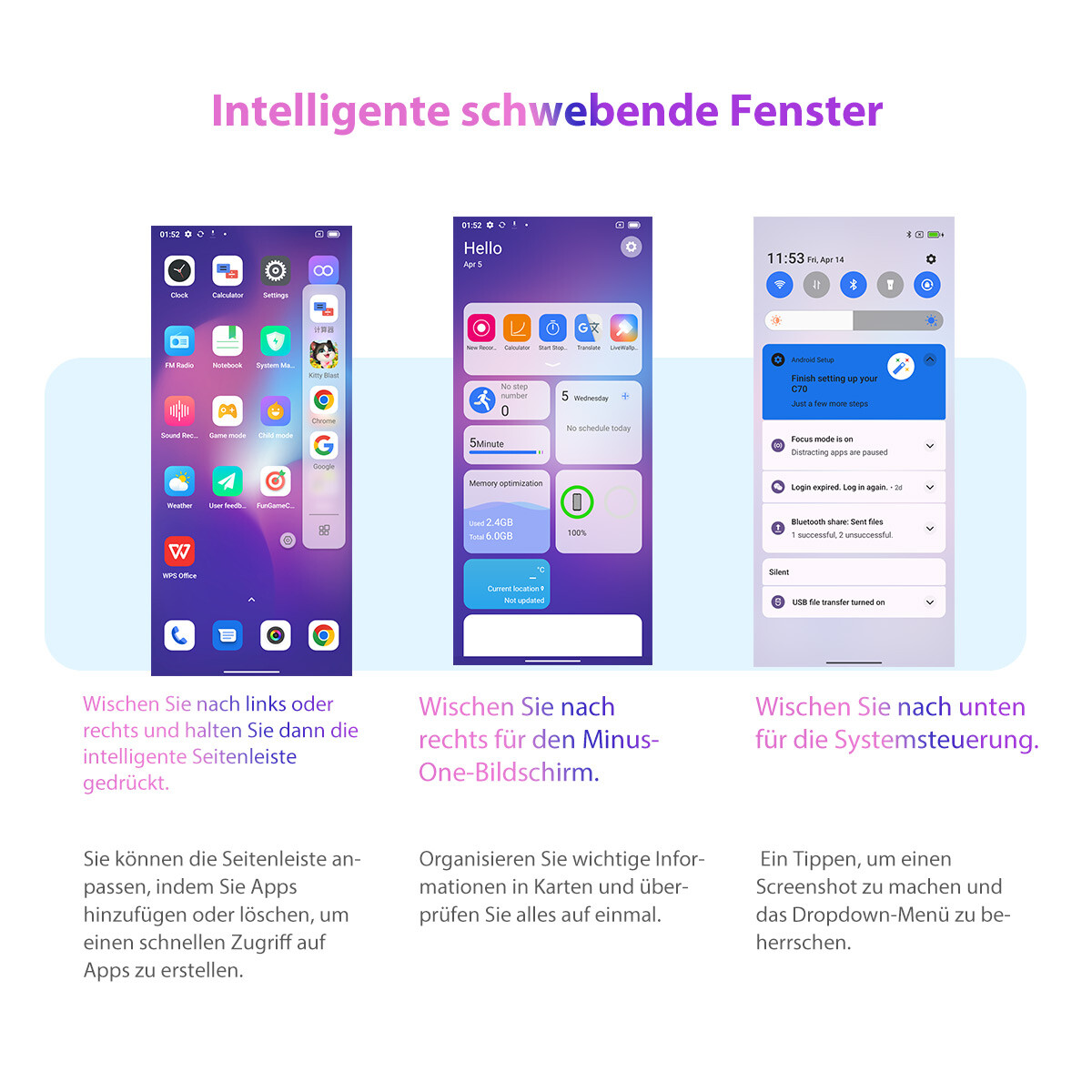 Blackview OSCAL C70 4G Smartphone 6GB+128GB 6,6 Zoll 5180mAh Handy Ohne ...