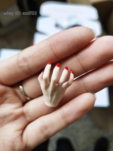 1:6 Nail Finger Hands Shape Props Replaceable Fit 12in Female Pale ...