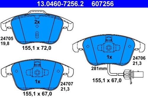 ATE Disc Brake Pad Set For AUDI A4 Allroad Avant A5 Sportback 8F7 8K ...