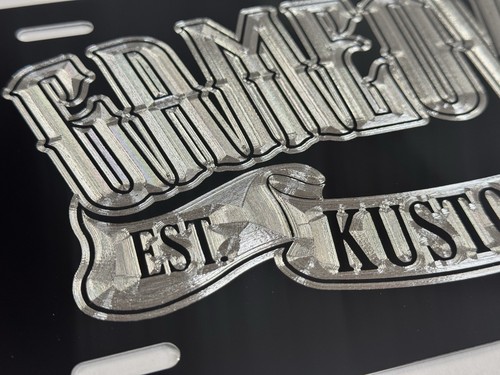 Custom Car Club Logo License Plate Diamond Etched Engraved Metal Car ...