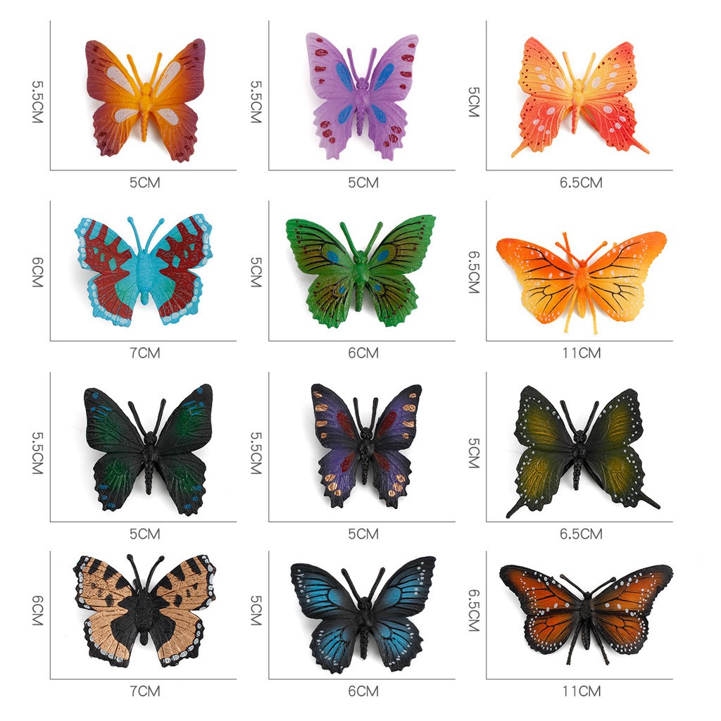 Colorful Pvc Butterfly Model Set For Kids Educational Toy Realistic ...