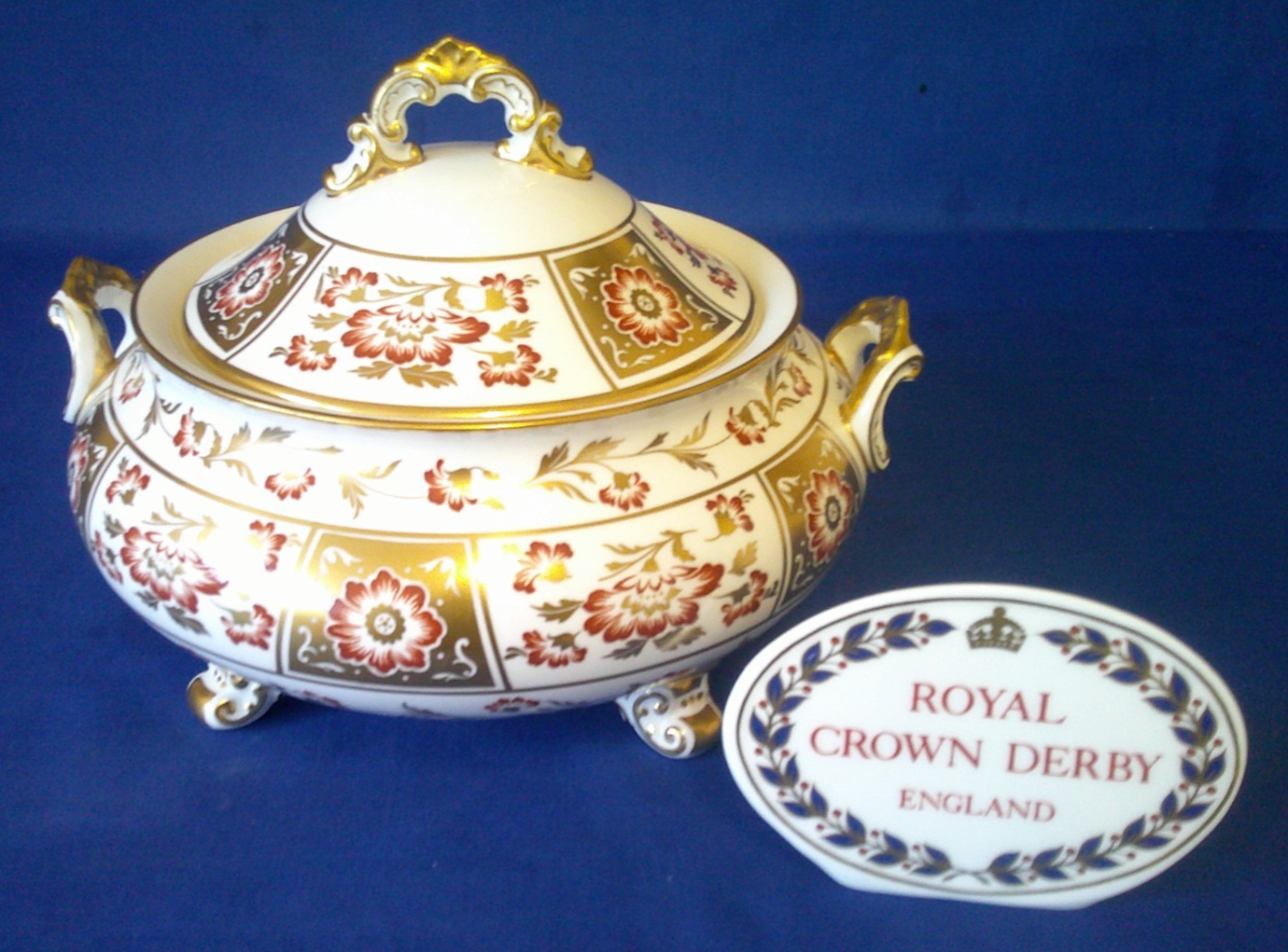 Royal Crown Derby Red Derby Panel Pattern Tureen & Cover 2nd Quality ...