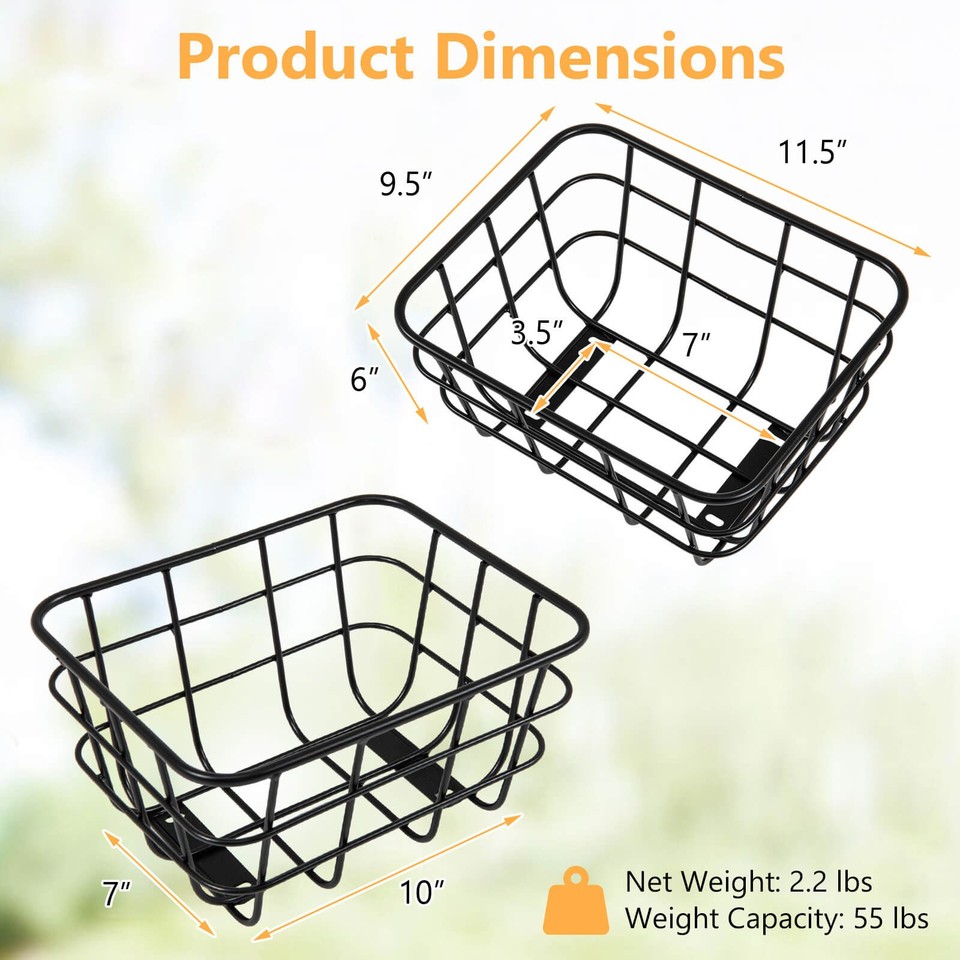 Electric Bicycle Rear Basket Rear Mount Bike Storage Basket for Most ...
