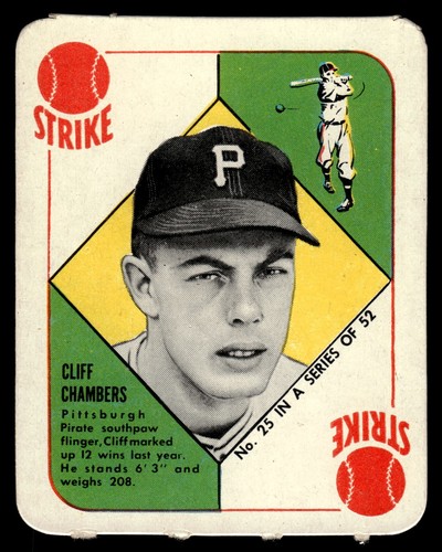 1951 Topps Red Backs Cliff Chambers #25 Pirates HIGHER HIGH GRADE NO ...