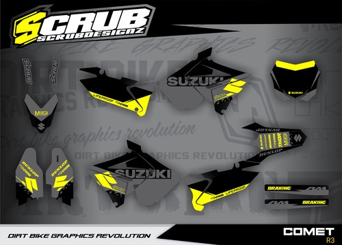 RESTYLE graphics RM125 RM250 2001 - 2008 Suzuki RM 125 250 Polisport ...