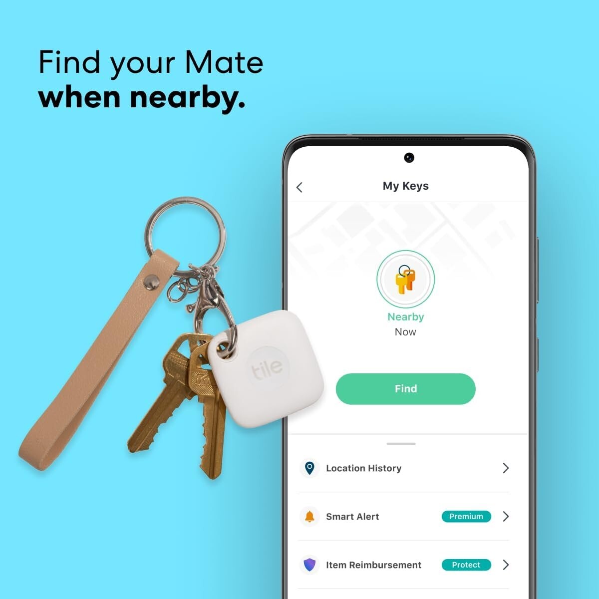 Original Tile Mate (2022) 1-Pack, White. Bluetooth Tracker, Keys & Item ...