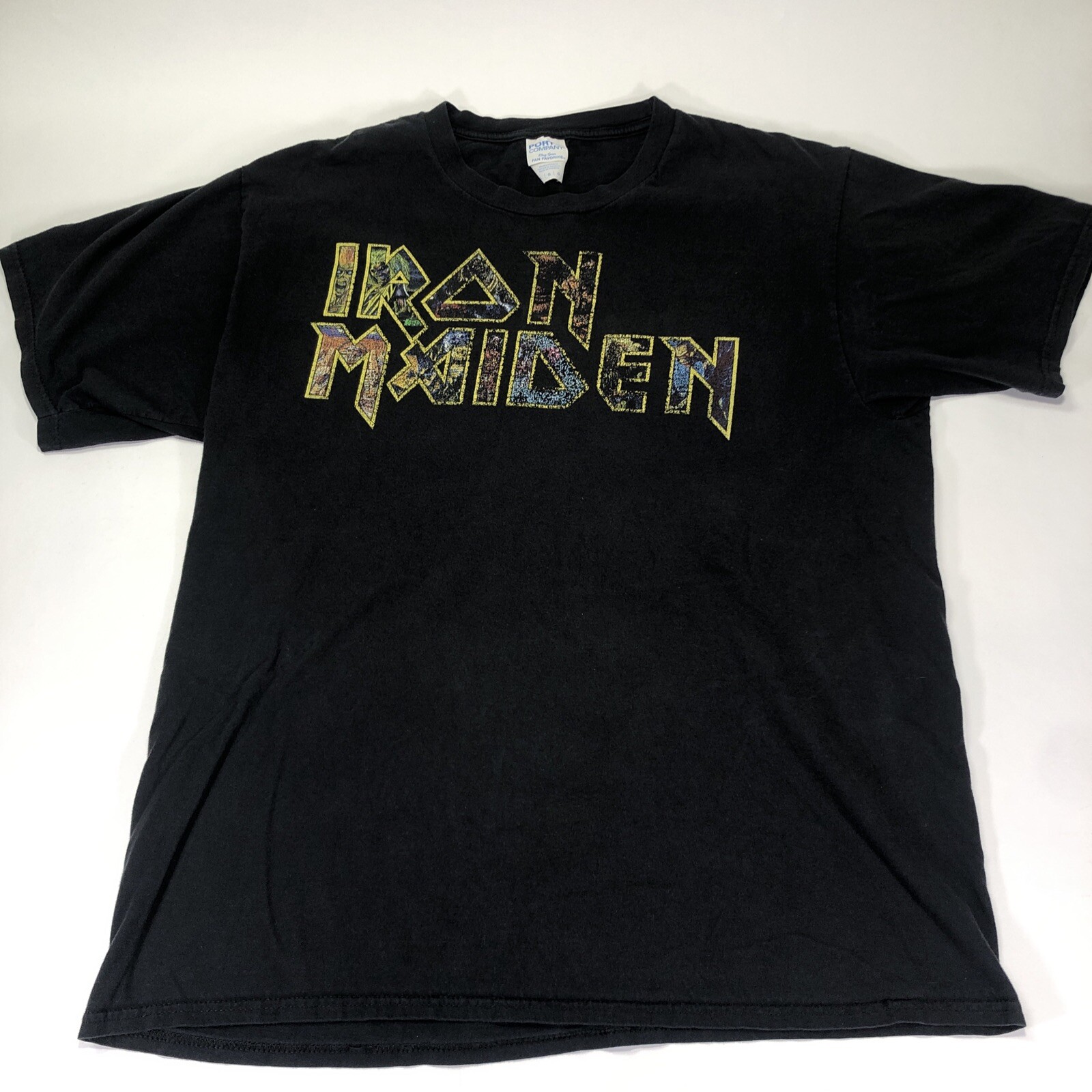 Iron Maiden Eddie Album Art Faded Band Logo size L La… - Gem