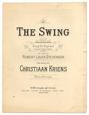 Robert Louis STEVENSON, words by / Sheet music The Swing Song for ...