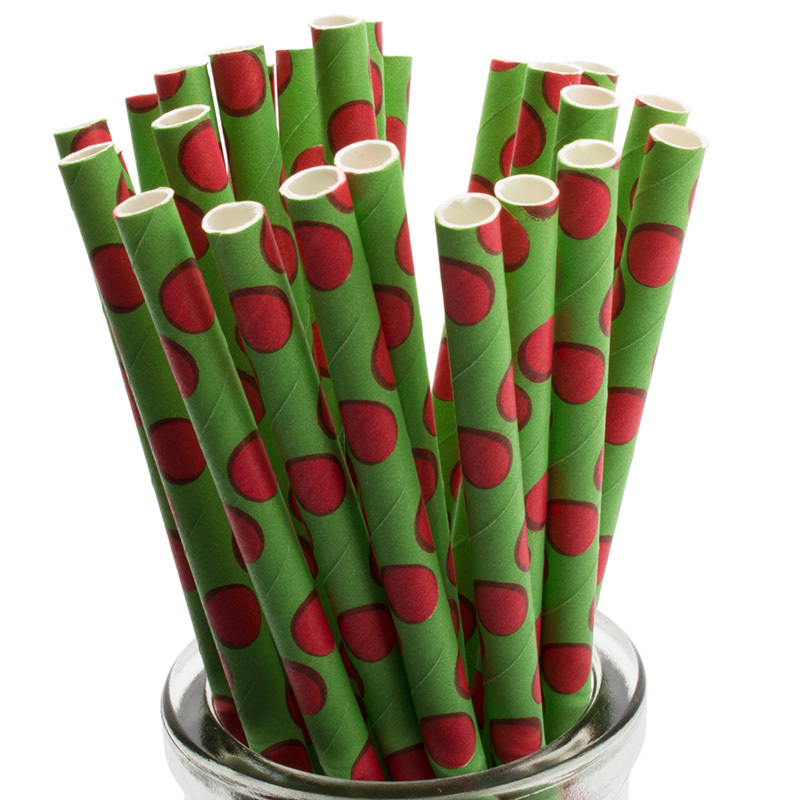 x25 Striped Paper Drinking Straws, Retro Vintage Cake Pop Lollipop ...