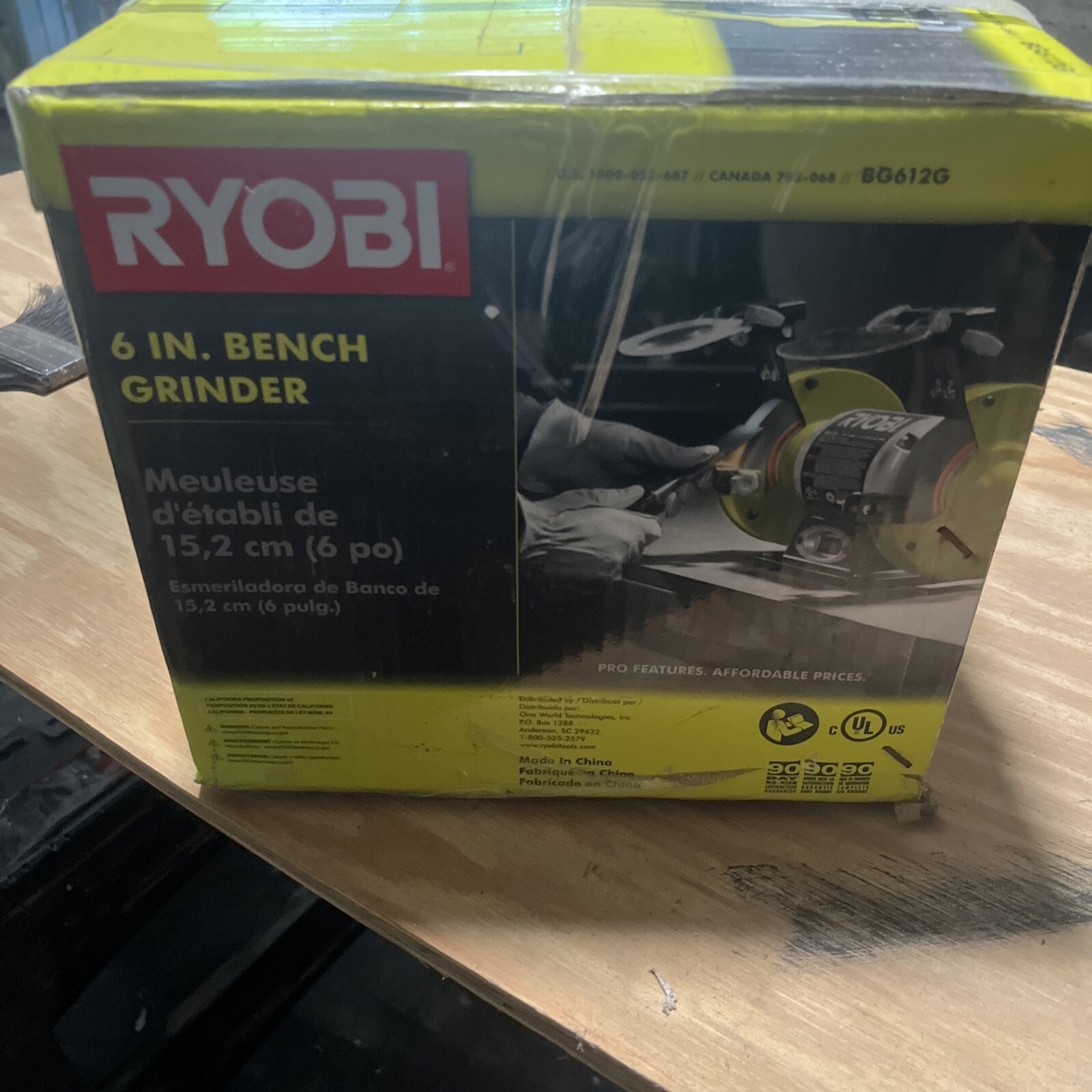 RYOBI 2.1 Amp 6 in. Bench Grinder with LED Lights BG612G (OB2) | eBay