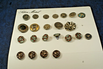 Lot #13 - Antique, Vintage Metal Buttons, Mixed lot of 23 Buttons | eBay