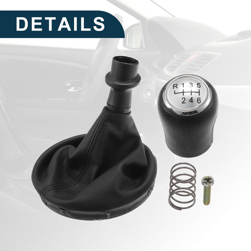 6 Speed Manual Gear Shift Knob with Cover for VW Transporter T5 T6 Faux ...