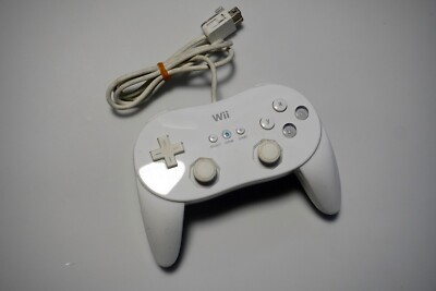Nintendo Wii Pro Controller Classic White RVL-005 OEM Official gamepad ...
