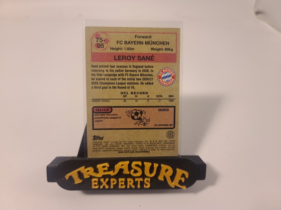 2021-22 Topps #75-05 Leroy Sane FC Bayern Munchen 1975 Design Soccer ...
