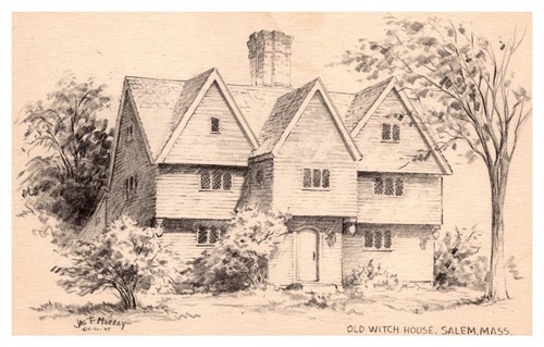 Old Witch House Signed Drawing Salem MA Postcard AE8 | eBay