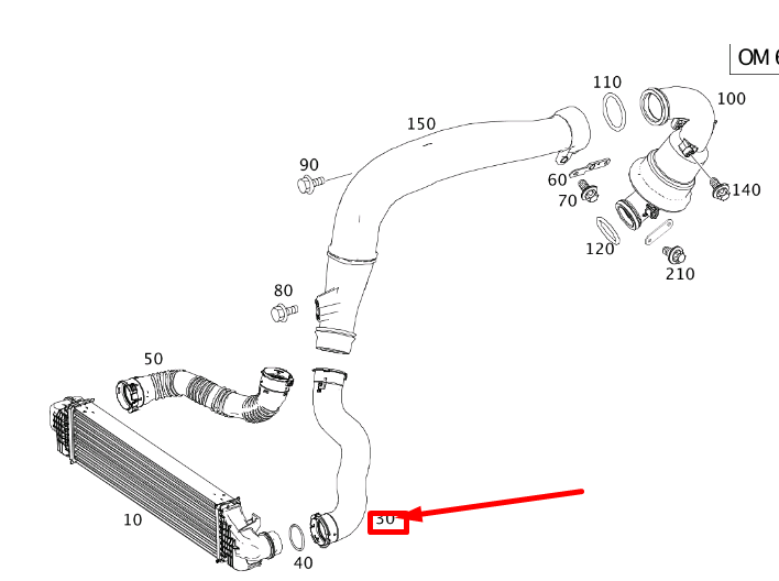 13 - 19 MERCEDES Banz CLA GLA Class W117 Intercooler Pressure Pipe ...