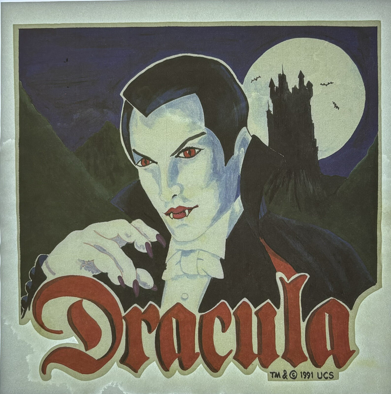 Original Vintage 1991 Dracula Vampire Monster Iron On… - Gem