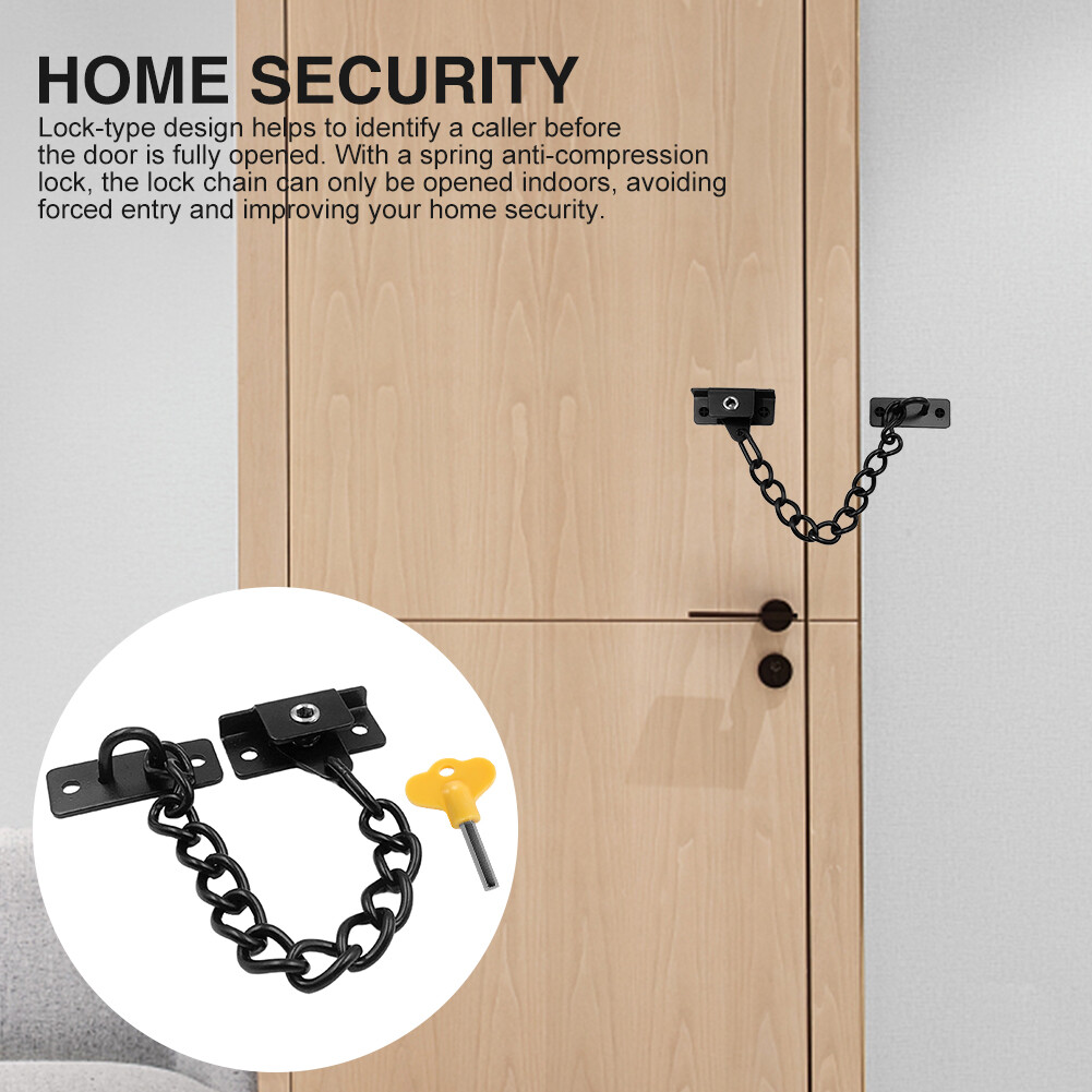Door Chain Lock Stainless Steel Hardware Hotel Anti Theft Home Security ...