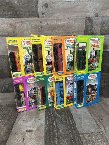 Lot (8) Thomas & Friends LIMITED EDITION VHS Complete W/ Wooden Train ...