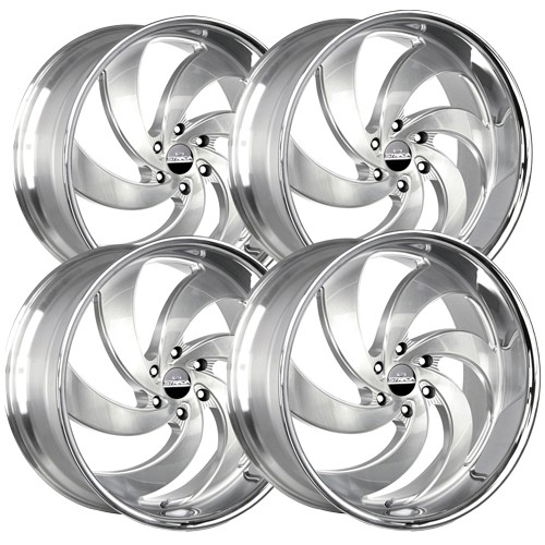 (Set of 4) Strada C06 Retro 6 26x10 6x135 +26mm Brushed SSL Wheels Rims ...