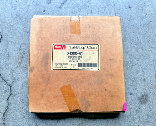 Rexnord Table 10ft Tabletop Base Chain REX 843-SS-BC TT CH STEEL *NEW ...