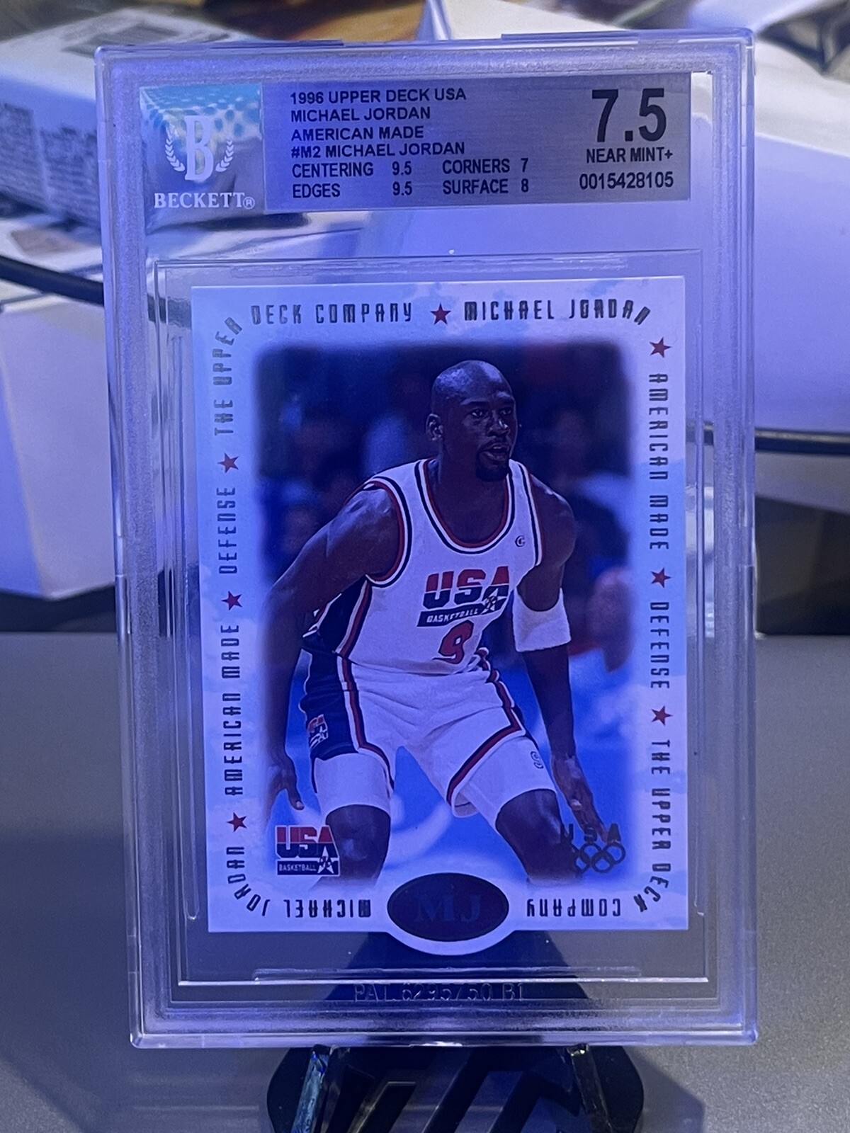 Michael Jordan 1996 Upper Deck USA American Made Defense #M2 Graded BGS ...
