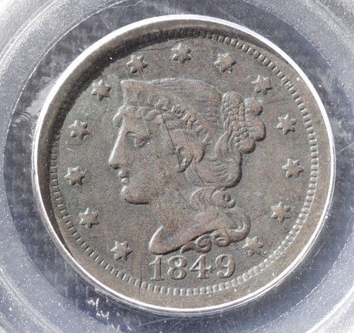 1849 Braided Hair Large Cent PCGS Genuine Early US Large Copper Penny ...