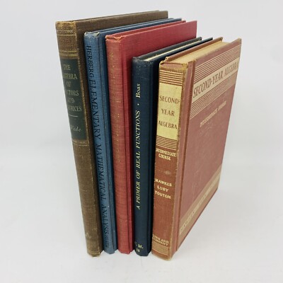 Lot 5 VTG Mathematics BOOKS Real Functions Godel's Proof Vectors ...