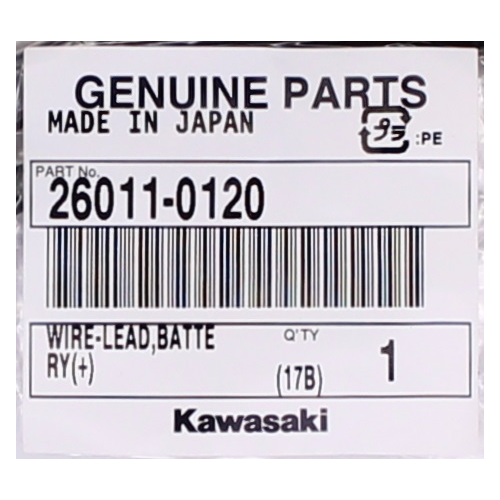 Kawasaki Positive Battery Cable Assembly Part Number New 26011-0120 | eBay
