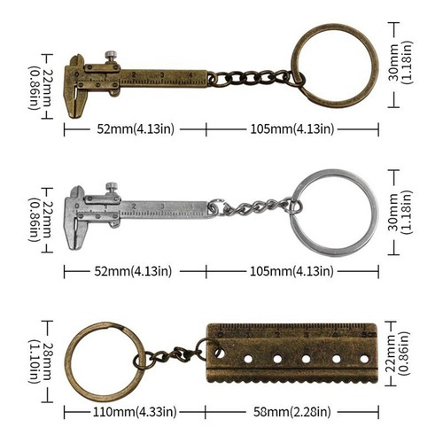 Multifunctional Metal Caliper Key Chain for Convenient and Accurate ...