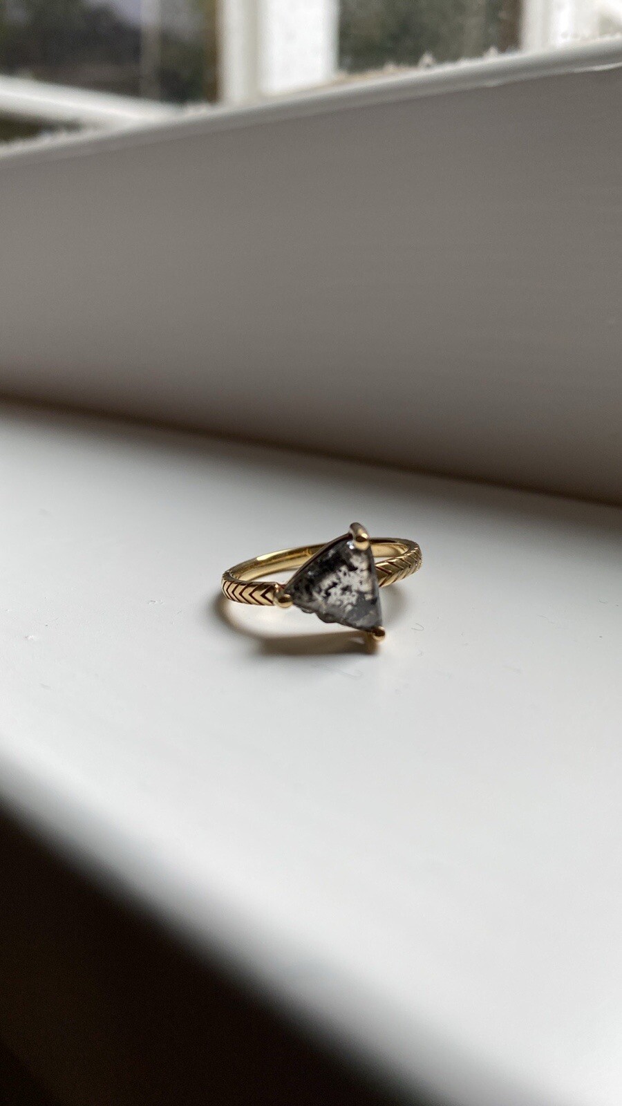 Digby & Iona Gold And Salt & Pepper 18k Gold Ring | eBay