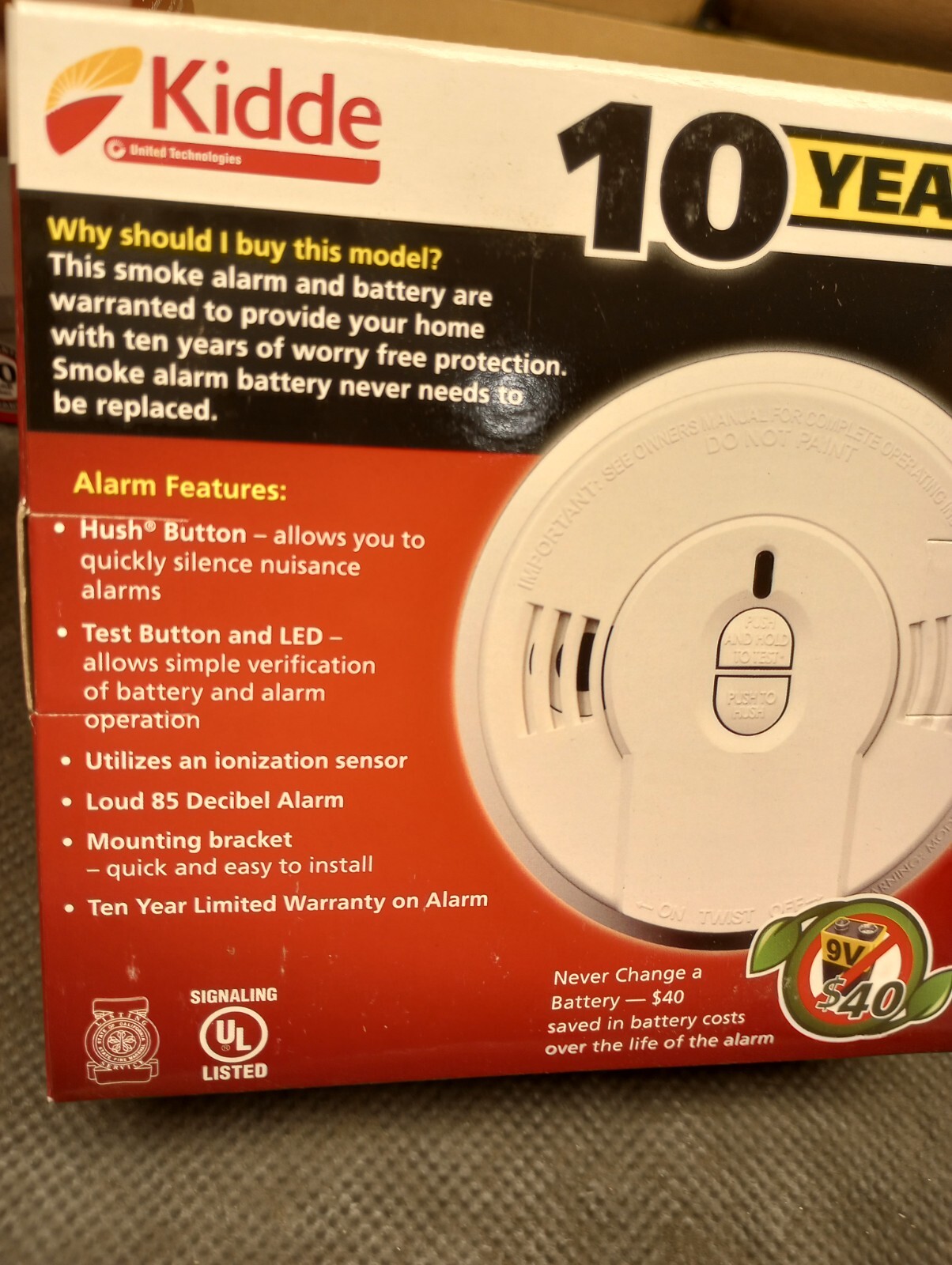 Kidde i9010 (21008697) 10 Year Long Life Battery Smoke Alarm #6979 NEW ...