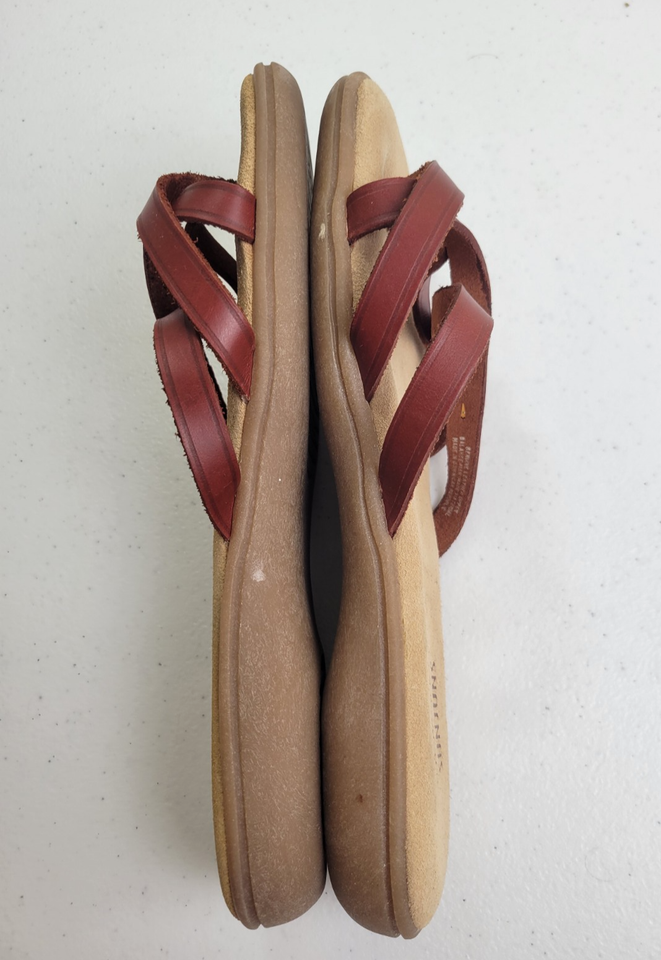 G.H. Bass & Co. Sunjuns Sharon Sandals Red Leather Strappy Women's Size ...