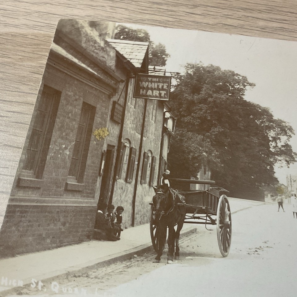 “THE WHITE HART - HIGH STREET - QUORN” 1905 RARE REAL PHOTO POSTCARD ...