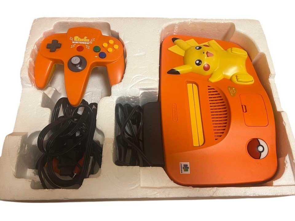 Nintendo 64 N64 Pikachu Limited Edition Home console Orenge & Yellow ...