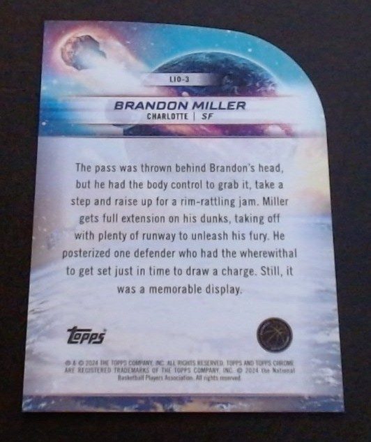 2023-24 Topps Cosmic Chrome Launched Into Orbit #LIO3 Brandon Miller | eBay