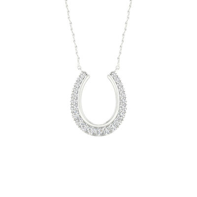 10k White Gold 0.15 Ct Diamond Pendant Necklace, H-I I2 Perfect Gift ...