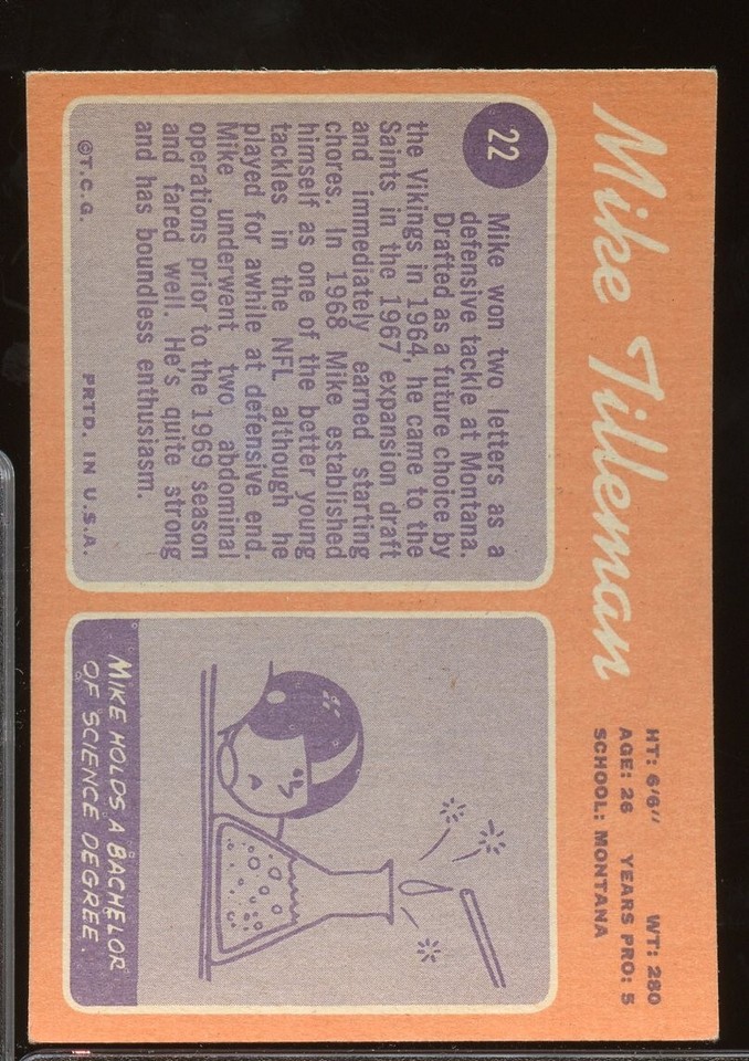 1970 Topps Football #22 Mike Tilleman | eBay