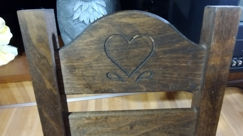 Vintage Handmade Wooden Doll Rocking Chair,heart design,15" tall! | eBay