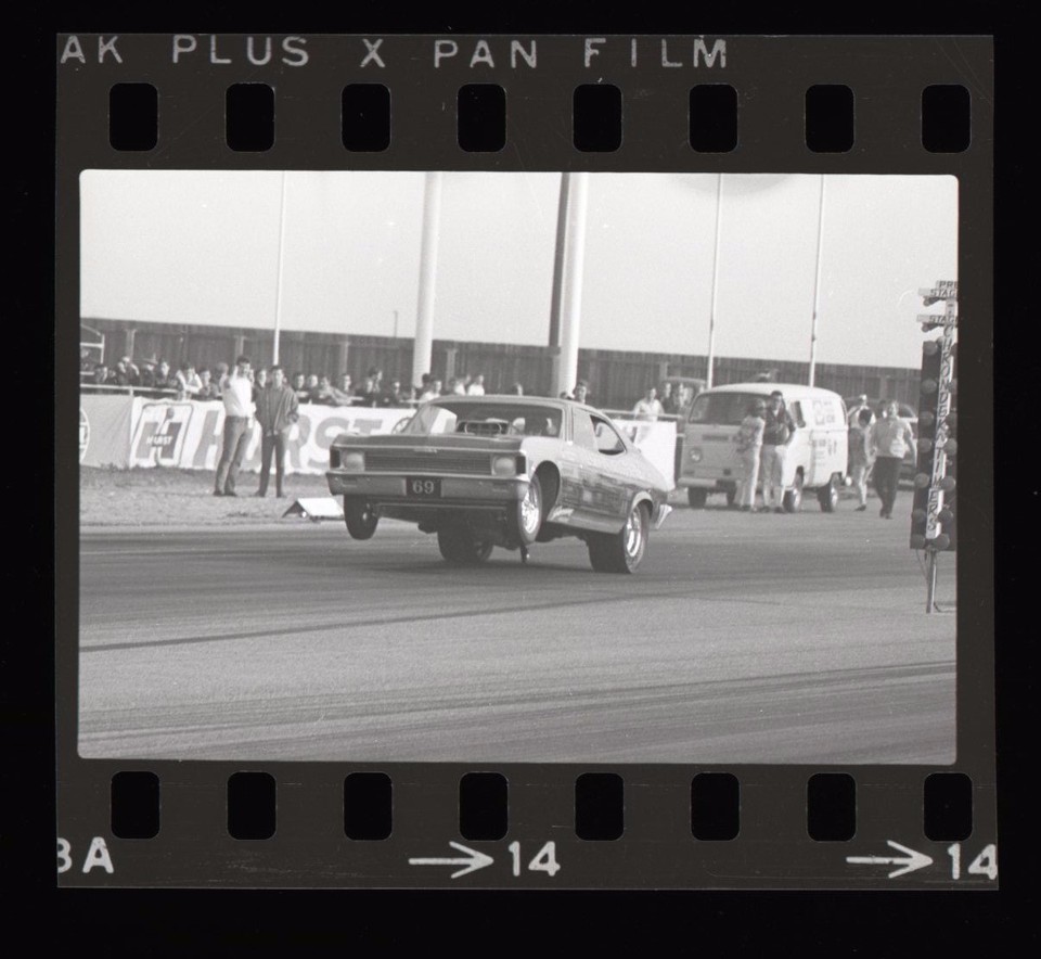 Larry Christopherson '69 Chevy Nova Funny Car Wheelie - Vtg 35mm Race ...