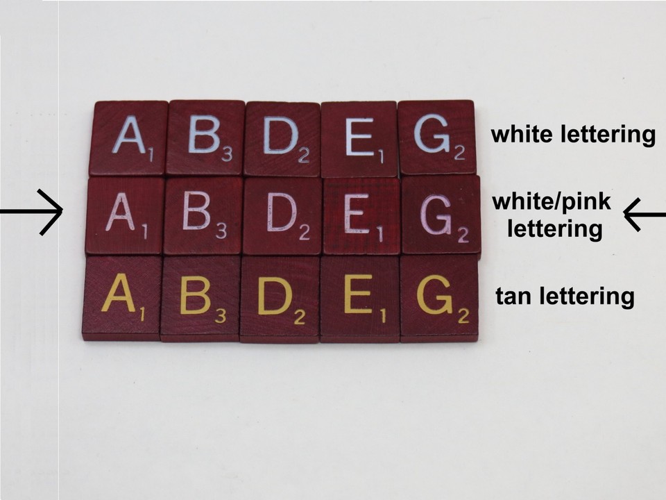 Wood Scrabble Tiles, Maroon Burgundy PINK/WHITE Letters, Sold ...