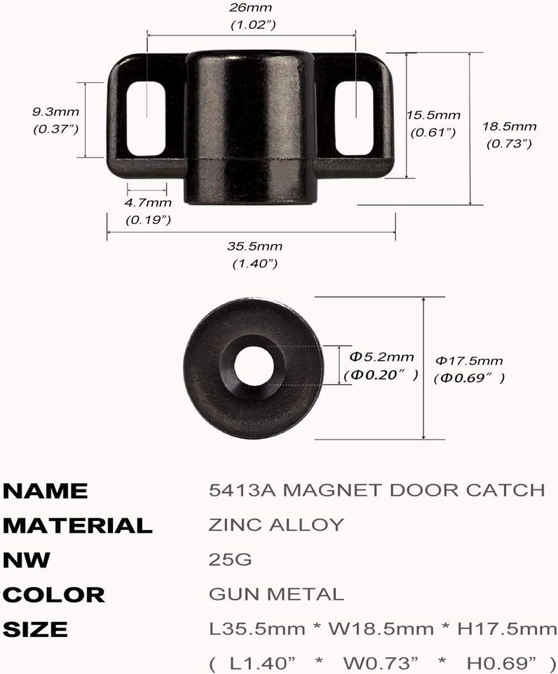 4 Pack Magnetic Cabinet Door Catch with Neodymium Magnet Cabinet Latch ...