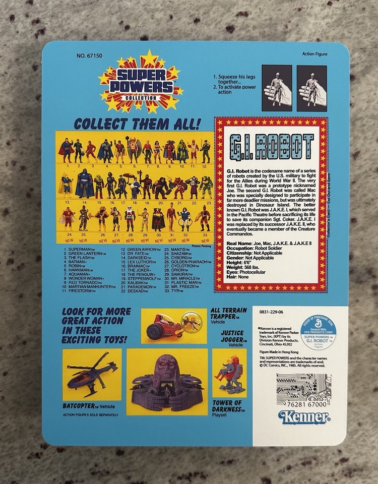 Custom DC “Kenner” Super Powers G.I. ROBOT Figure - MOC - WEIRD WAR! | eBay