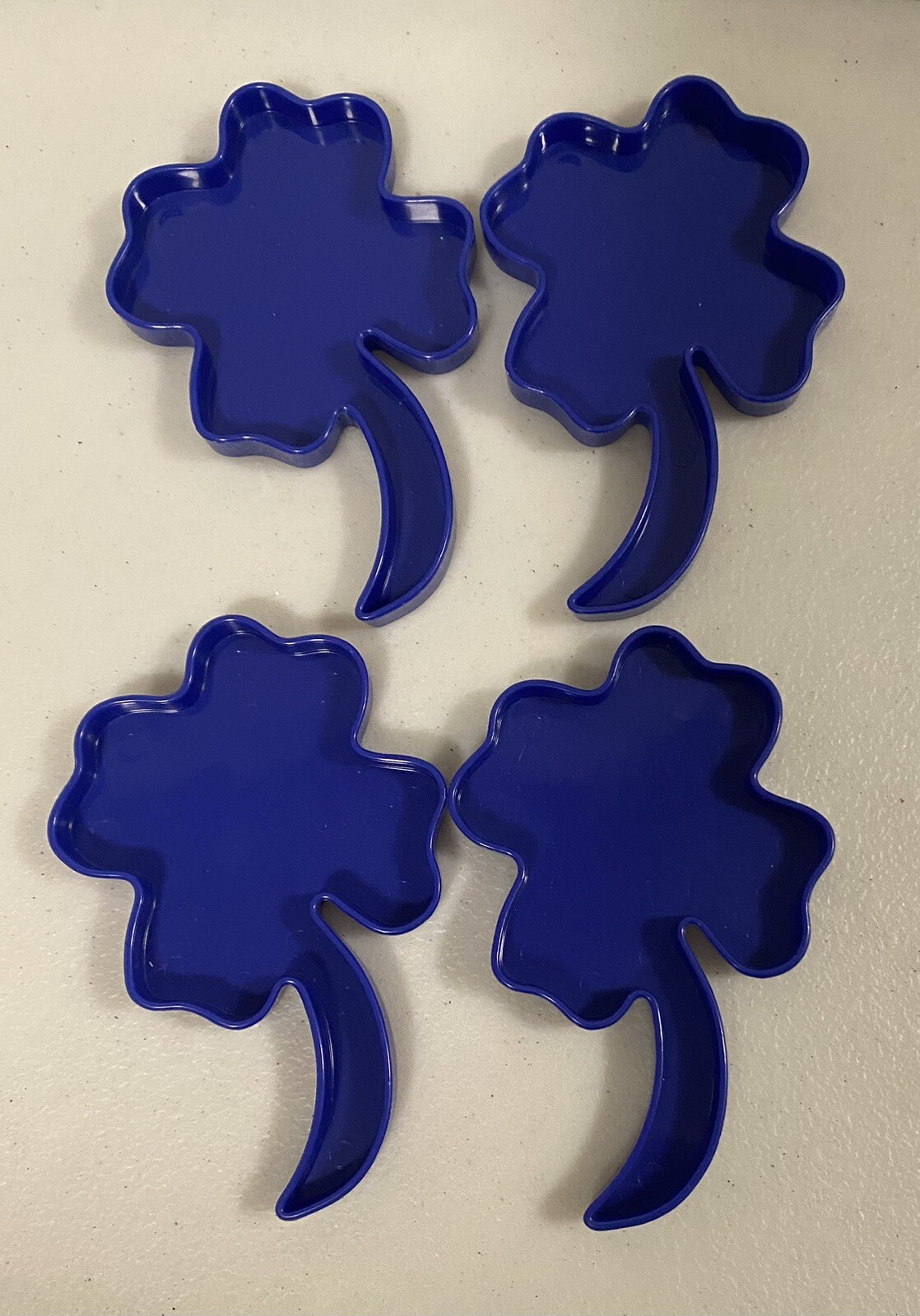 Four Tupperware Blue Clover Shamrock Cookie Cutters | eBay