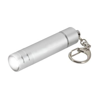 Mini Keyring Torch Bright White LED Silver Aluminium Flashlight - No ...