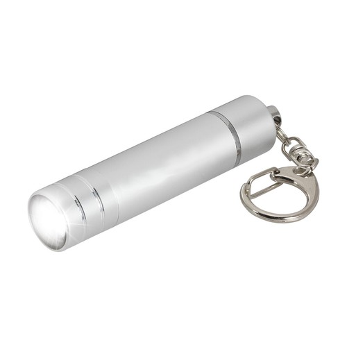 Mini Keyring Torch Bright White LED Silver Aluminium Flashlight - No ...
