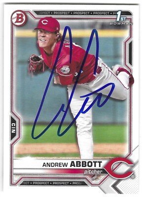 ANDREW ABBOTT SIGNED 2021 BOWMAN DRAFT BASEBALL CARD CINCINNATI REDS # ...