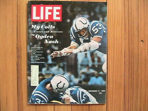 LIFE MAGAZINE DECEMBER 13 1968 DENNIS GAUBATZ / BALTIMORE COLTS NFL ...